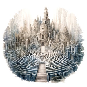 10 Labyrinth Clipart, Antique Labyrinth, Fairy Labyrinth, Printable ...