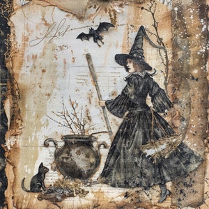 18 Witch and Witchcraft Background, 12 X 12 Digital Paper Pack, Junk ...