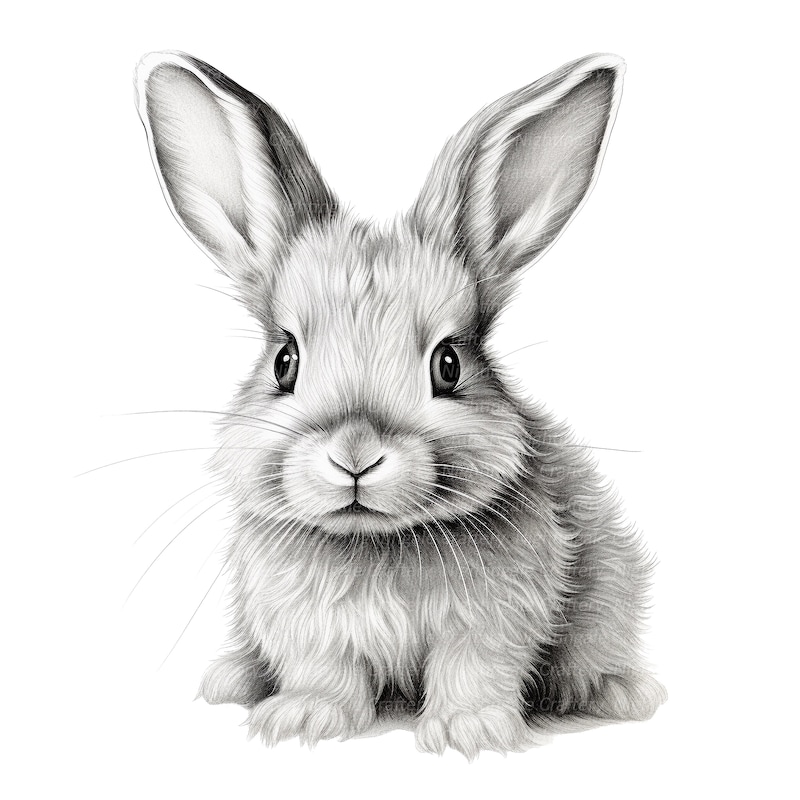 Hasen schwarz weiß clipart - Etsy.de