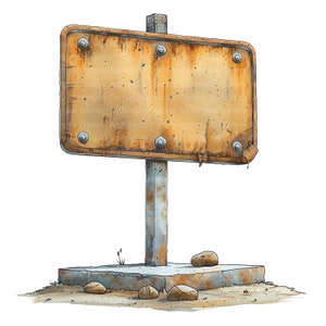 16 Rustic Wood Sign Clipart, Wooden Road Sign, Printable Watercolor ...