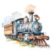 10 Cartoon Locomotives Clipart, Antique Train, Printable Watercolor ...