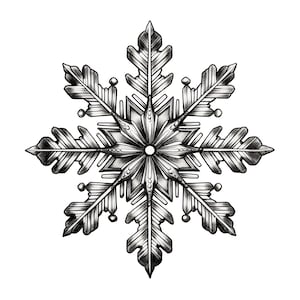 14 Black White Snowflakes Clipart, Christmas Print, Printable ...