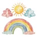 10 Sun and Rainbow Clipart, Nursery Rainbow, Printable Watercolor ...