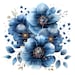 8 Navy Blue Flowers Clipart, Flowers Print, Printable Watercolor ...