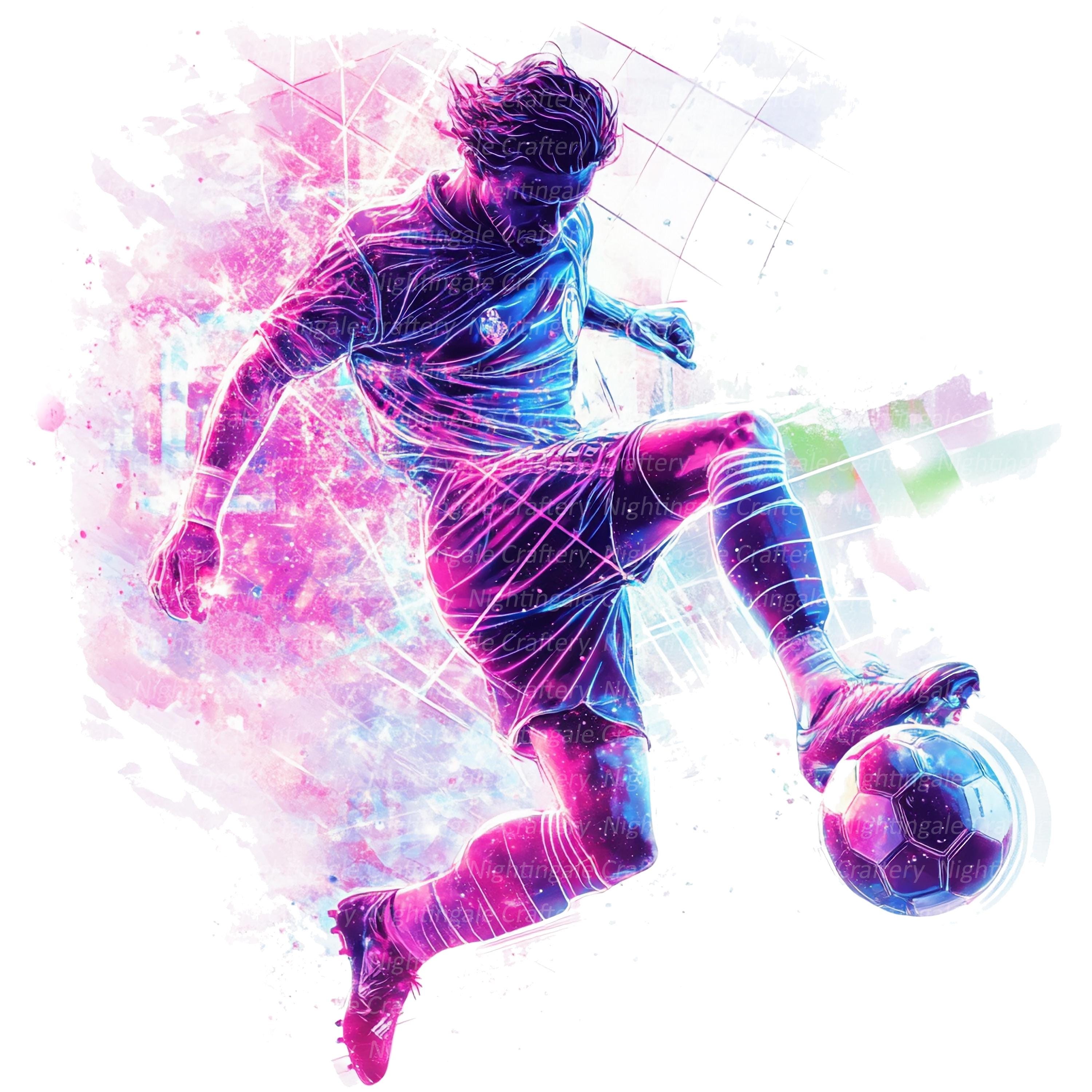 Watercolor Soccer Player Clipart, Wall Art, 10 Images (digital Download ...