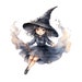 10 Little Witch Cartoon Clipart, Printable Watercolor Clipart, High ...