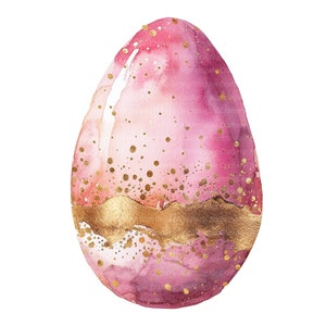 10 Golden Easter Egg Clipart, Easter Clipart, Printable Watercolor ...