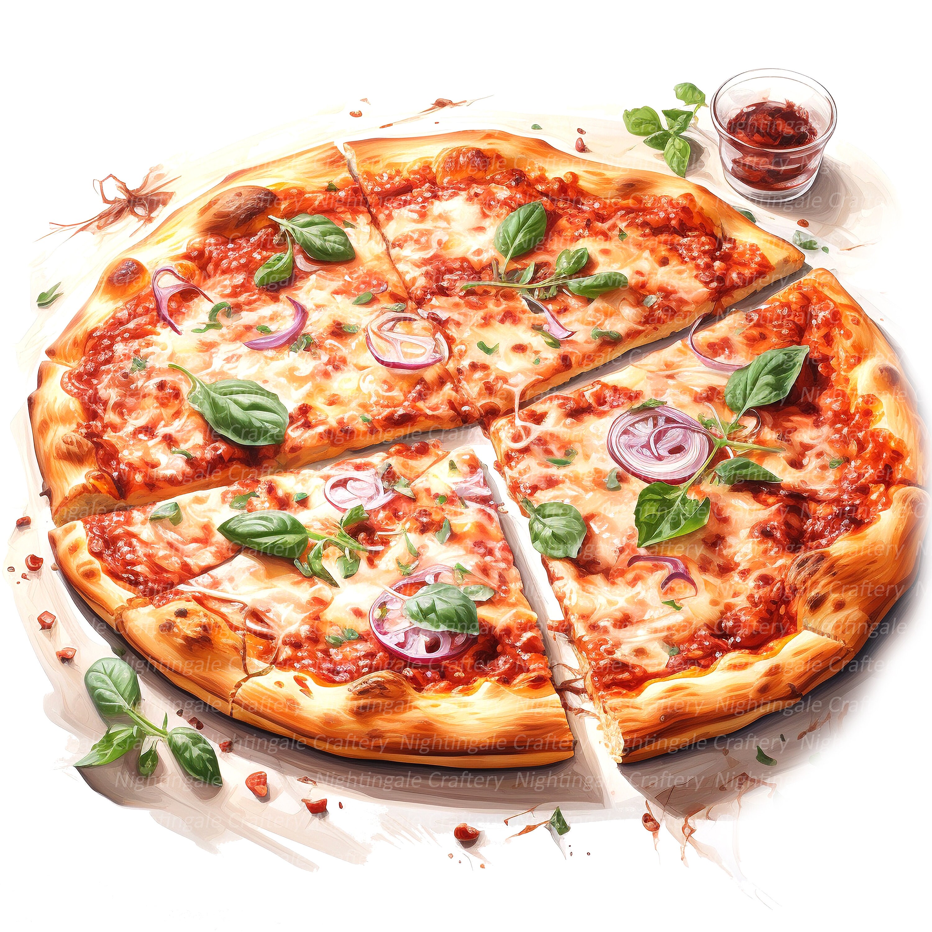 16 Pizza Clipart, Pizza Slice, Fast Food Clipart, Printable Watercolor ...