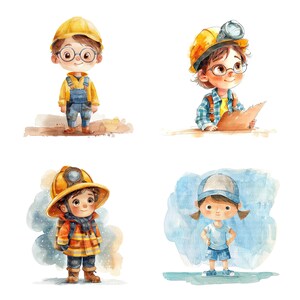 20 Kid Occupation Clipart, Kid Professions, Kid Cartoon Print ...