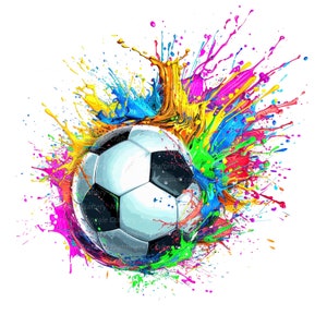 10 Soccer Ball Clipart, Soccer Sublimation, Printable Watercolor ...