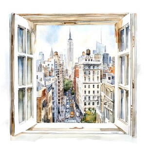 14 Window City View Clipart, Window With City Landscape, Printable ...