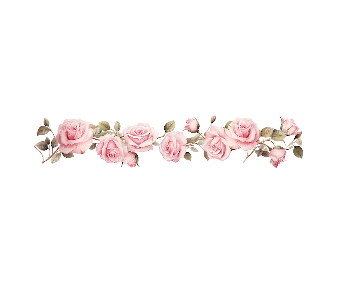 18 Flower Border MIX Clipart, Floral Border Bundle, Digital Clipart ...