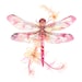 8 Pink Dragonfly Clipart, Printable Watercolor Clipart, High Quality ...