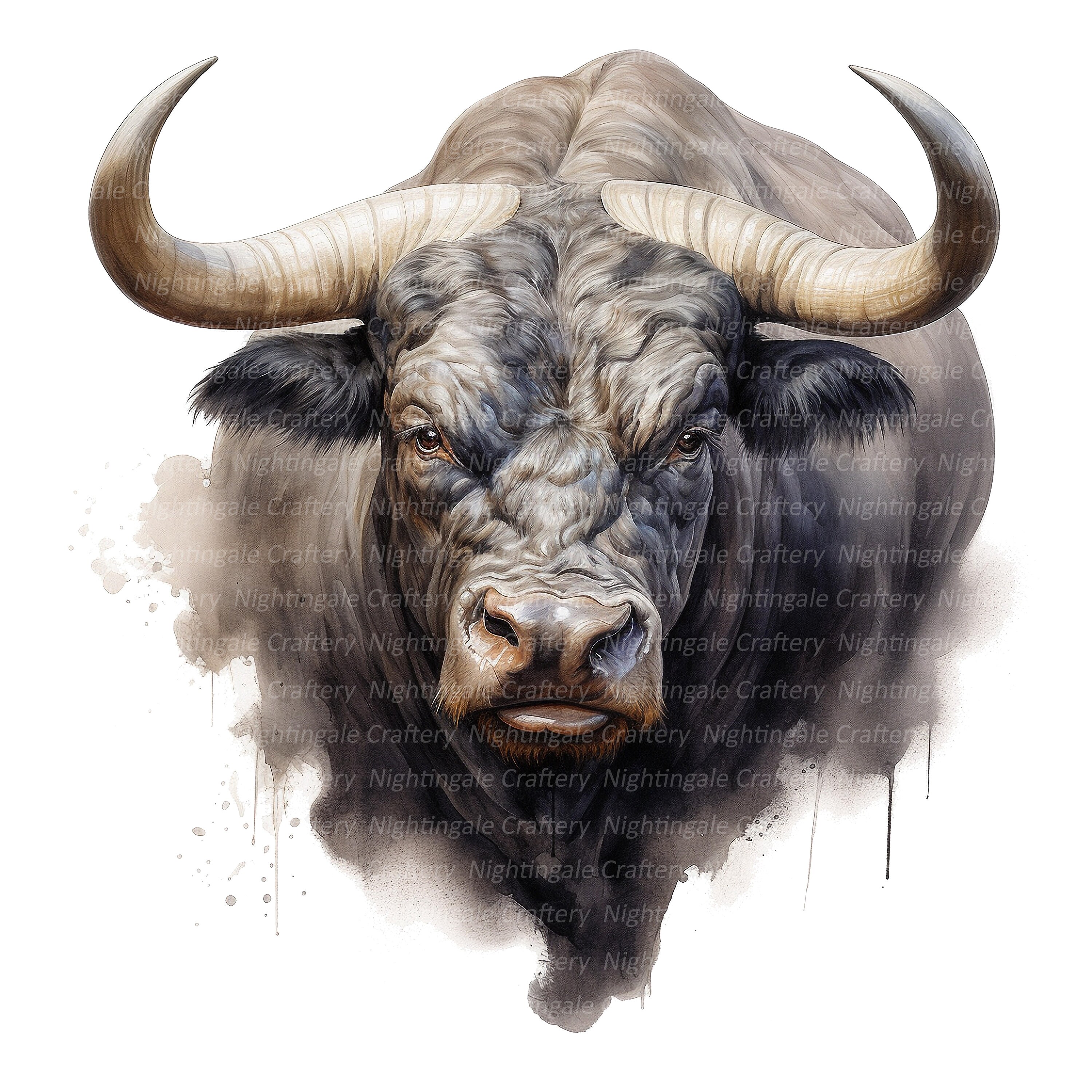 12 Bull Clipart, Ox Clipart, Printable Watercolor Clipart, High Quality ...