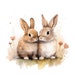 12 Bunny Love Clipart, Rabbit Clipart, Printable Watercolor Clipart, 12 ...