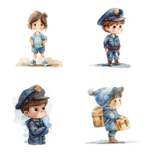 20 Kid Occupation Clipart, Kid Professions, Kid Cartoon Print ...