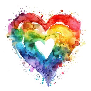 12 Love Clipart, Pride Month, Gay, LGBTQ Print, Printable Watercolor ...