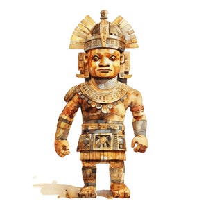 10 Gold Figure of Inca Clipart, Inca Figure, Printable Watercolor ...