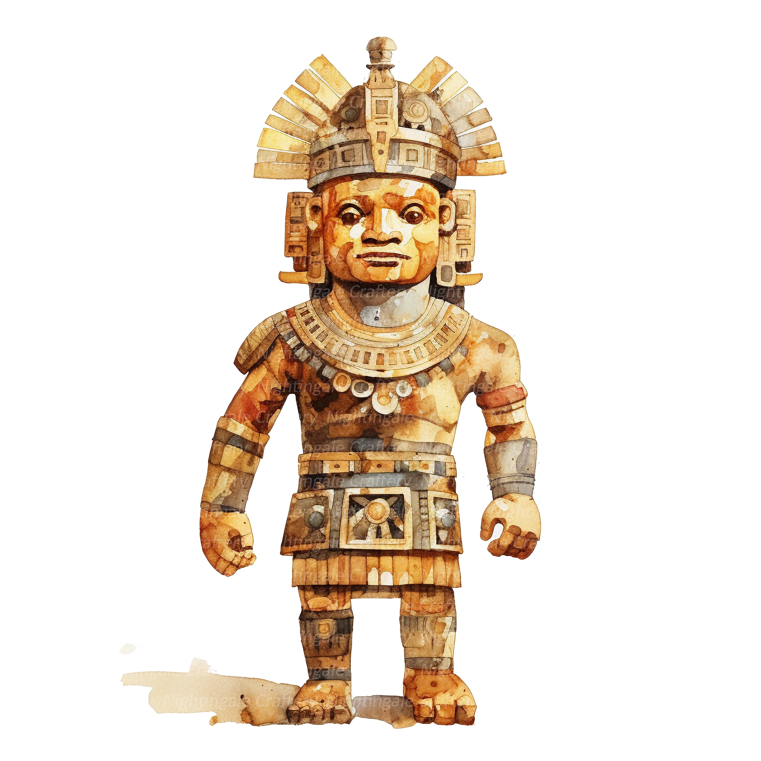 10 Gold Figure of Inca Clipart, Inca Figure, Printable Watercolor ...