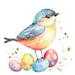14 Whimsical Birds Easter Clipart, Easter Eggs Clipart, Printable ...