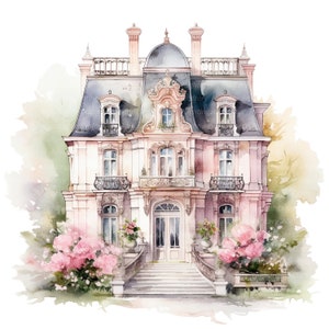 14 Princess House Clipart, Princess Home, Printable Watercolor Clipart ...