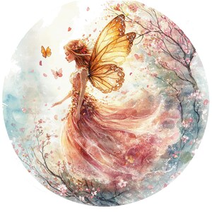 10 Floral Fairy Clipart, Spring Fairy Clipart, Printable Watercolor ...