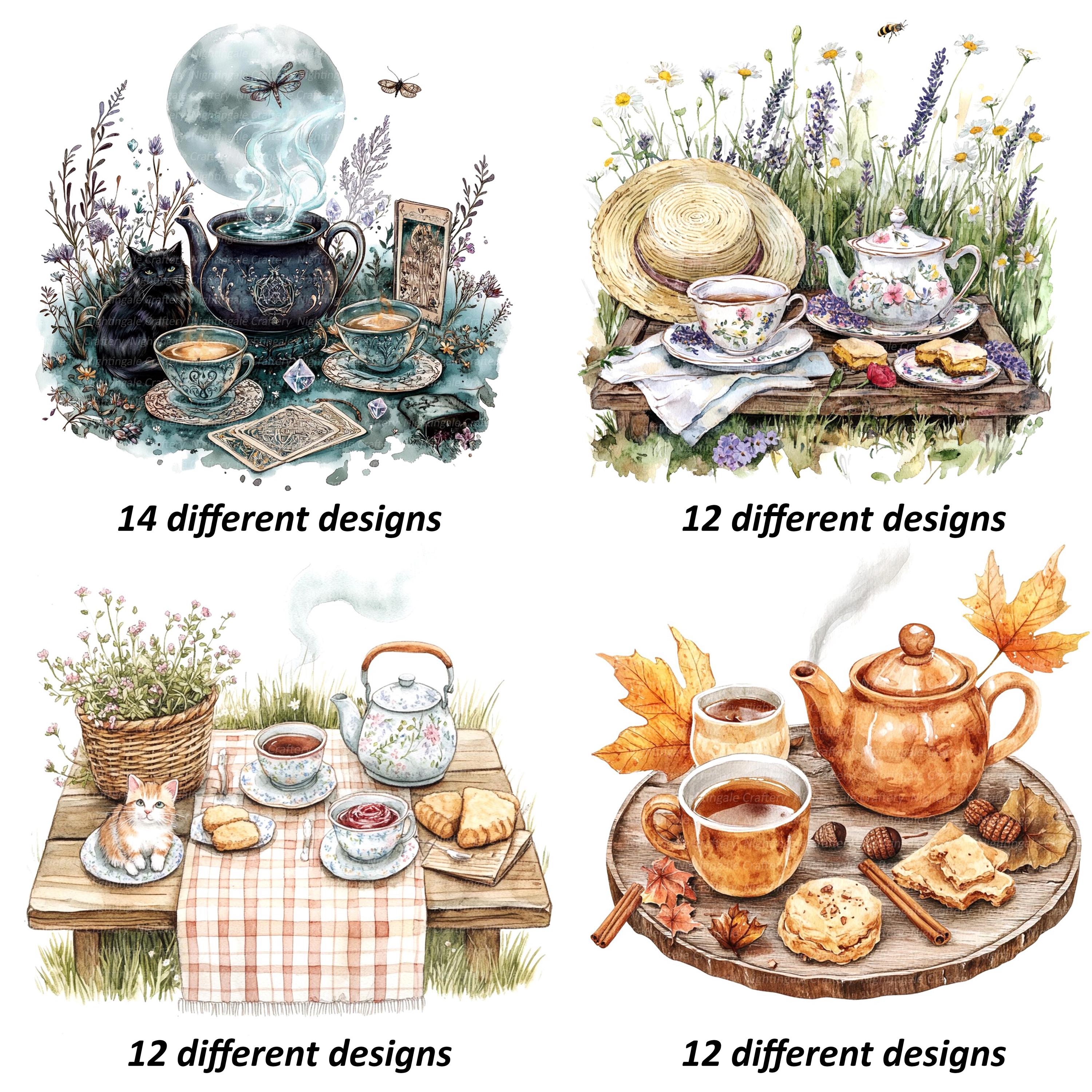 343 Tea Party Clipart BUNDLE, Printable Tea Cups, Tea Set, Printable ...