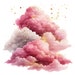 8 Pink Clouds Clipart, Magic Clouds Clipart, Printable Watercolor ...