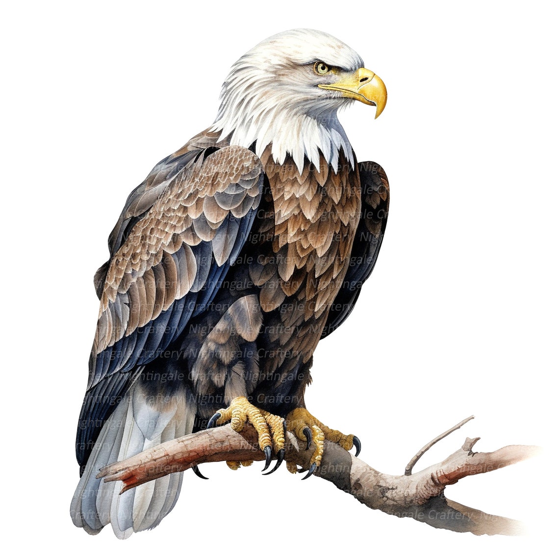 12 Eagle Clipart Bald Eagle Printable Watercolor Clipart - Etsy Australia