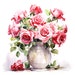 10 Roses in Vase Clipart, Pink Roses, Printable Watercolor Clipart ...