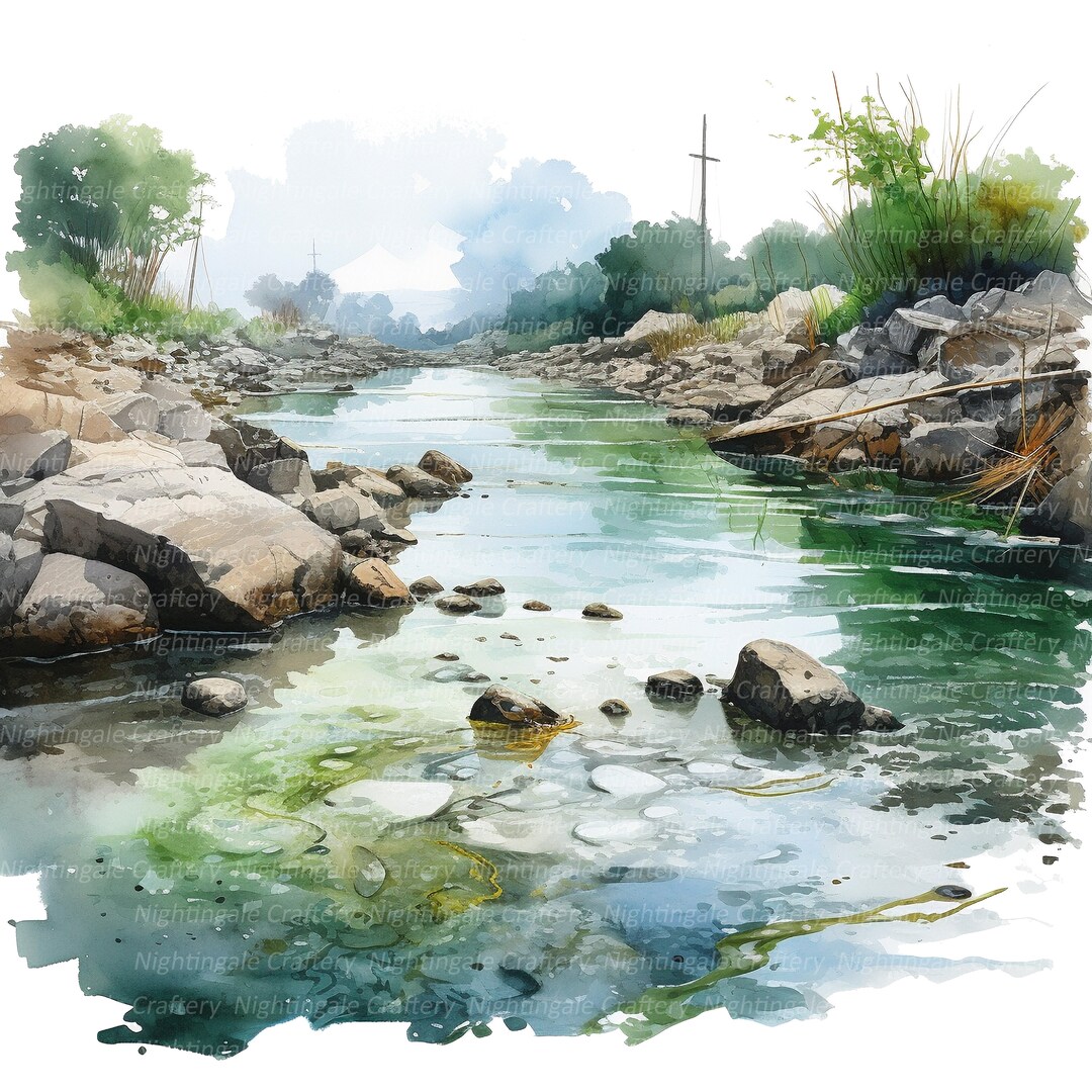 12 Polluted Waters Clipart, Printable Watercolor Clipart, High Quality ...