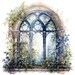 12 Enchanted Window Clipart, Mystic Floral Window Clipart, Printable ...