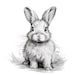 12 Bunny Black White Clipart, Line Art Clipart, Printable Watercolor ...