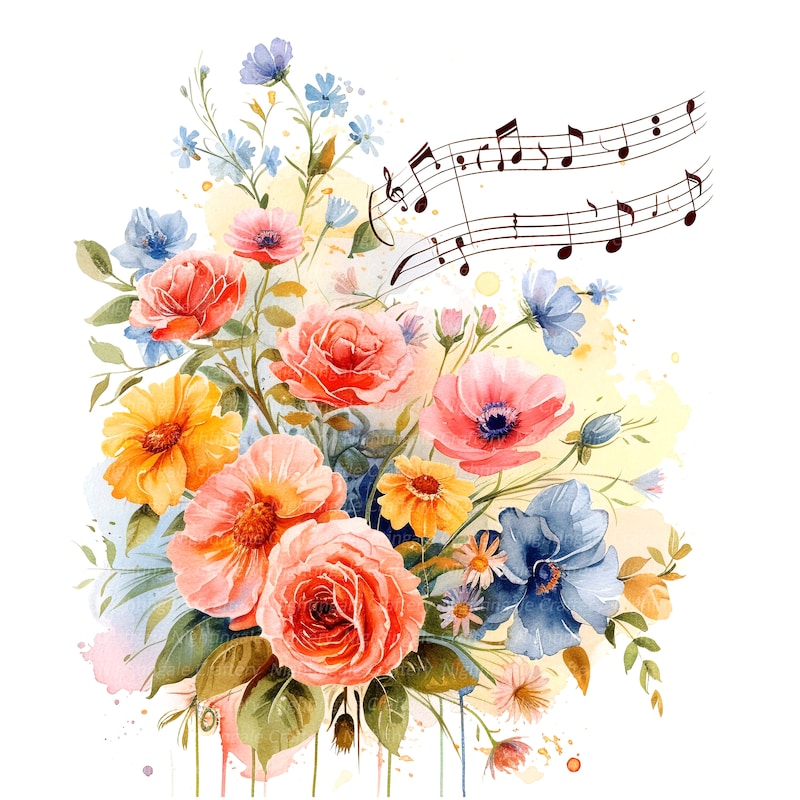 Music Note Flowers - Etsy