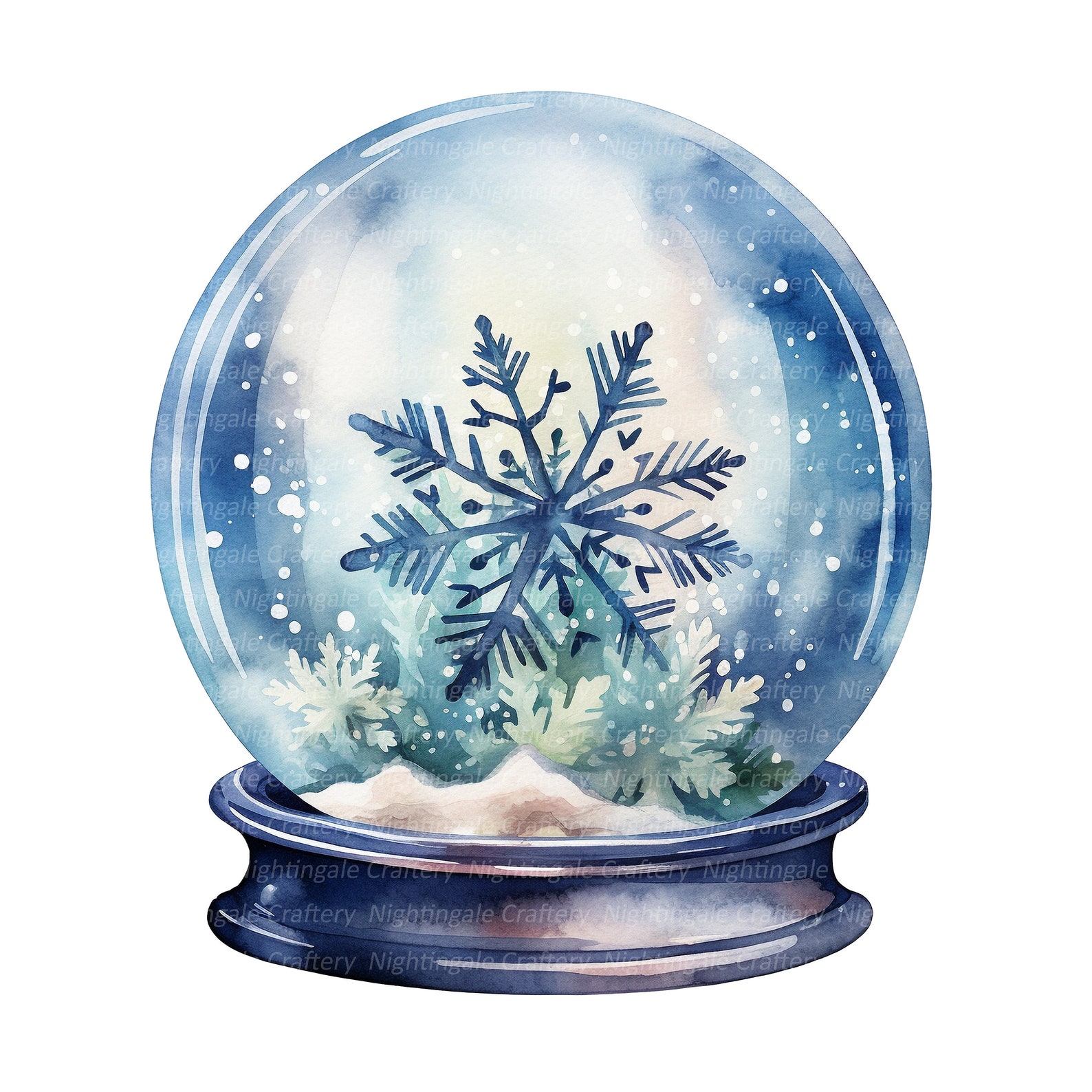 10 Snowflake Christmas Snow Globe Clipart, Christmas Snowglobe ...