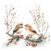 10 Christmas Birds Clipart, Red Cardinal, Robin, Printable Watercolor ...