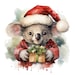 11 Christmas Koala Clipart, Koala Bear Clipart, Printable Watercolor ...