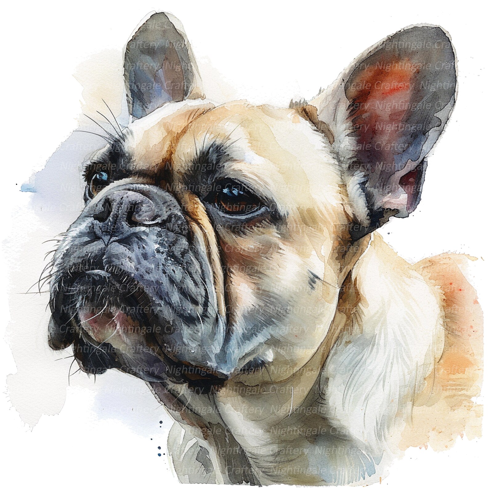 10 French Bulldog Clipart, Watercolor Bulldog, Printable Watercolor ...