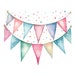 13 Party Bunting Clipart, Coloured Garland Clipart, Printable ...