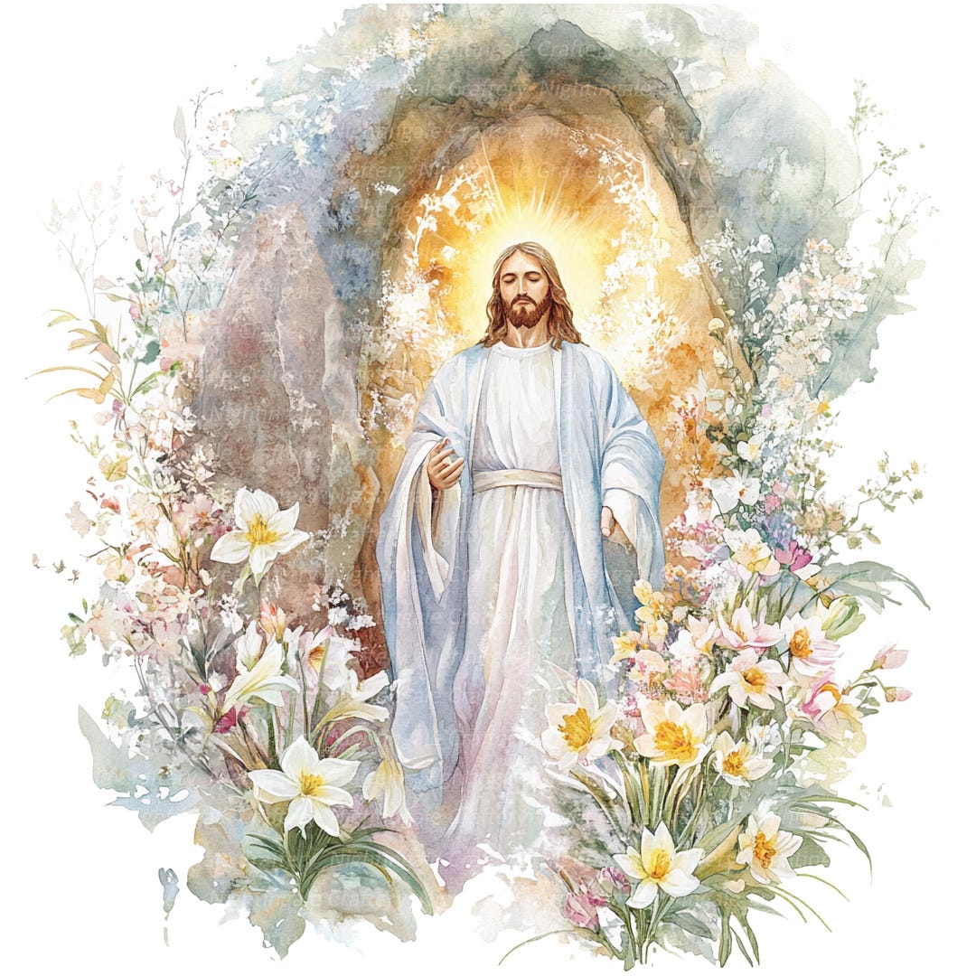 Jesus Christ Clipart, Easter Resurrection, Printable Watercolor Clipart ...