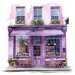 12 Street Cafe Clipart, Purple Cafe Drawing, Printable Watercolor ...