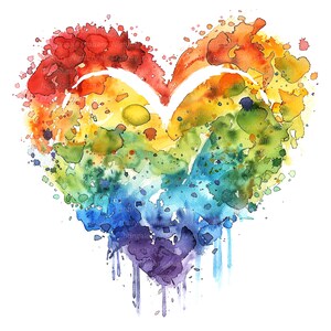 12 Love Clipart, Pride Month, Gay, LGBTQ Print, Printable Watercolor ...