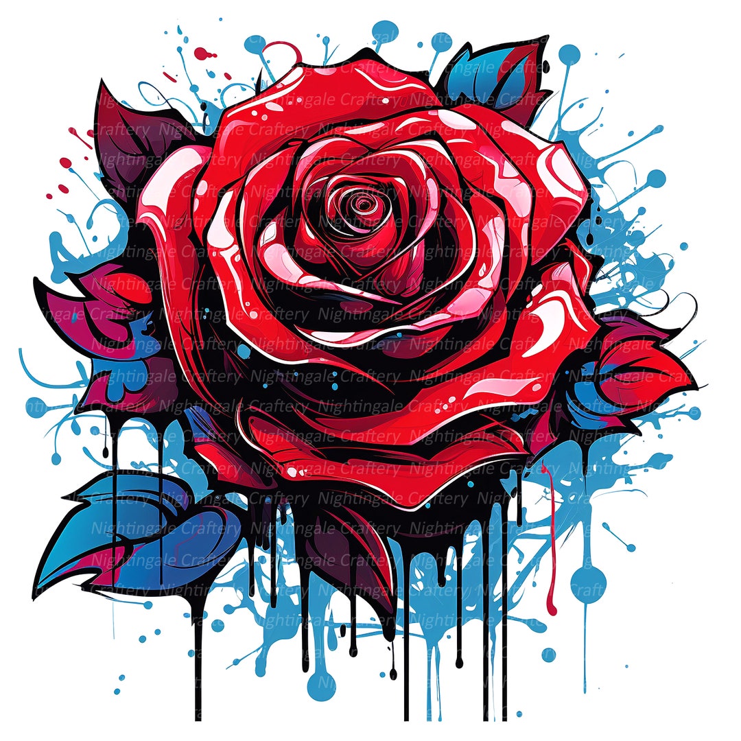 12 cliparts roses graffiti, roses abstraites, Rose rouge, clipart ...