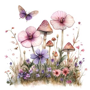 10 Magic Flowers Clipart, Enchanted Flowers, Printable Watercolor ...