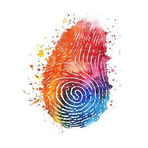 12 Coloured Fingerprints Clipart, Fingerprint Clipart, Printable ...