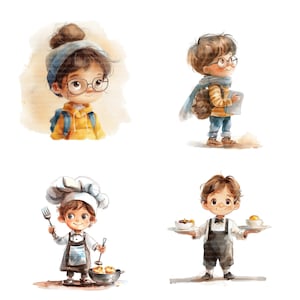 20 Kid Occupation Clipart, Kid Professions, Kid Cartoon Print ...