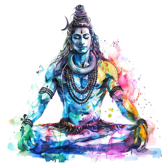 10 the Shiva God Clipart Hinduism Clipart Printable Watercolor Clipart High Quality Jpg pngs Digital Download Paper Craft Junk Journal Etsy
