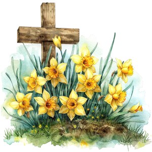 13 Cross Spring Flowers Clipart, Floral Cross, Forget Me Not, Printable ...