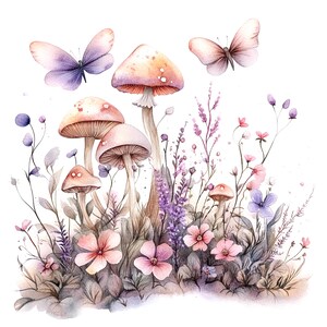 10 Magic Flowers Clipart, Enchanted Flowers, Printable Watercolor ...