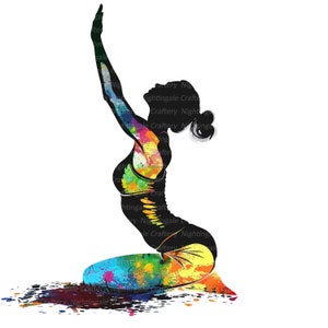 9 Yoga Fitness, Yoga Clipart, Meditation, Printable Watercolor Clipart ...